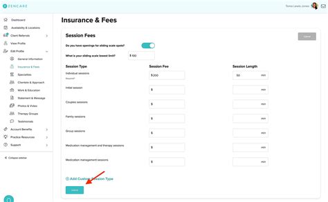 How Do I Add Or Update My Sliding Scale Fees