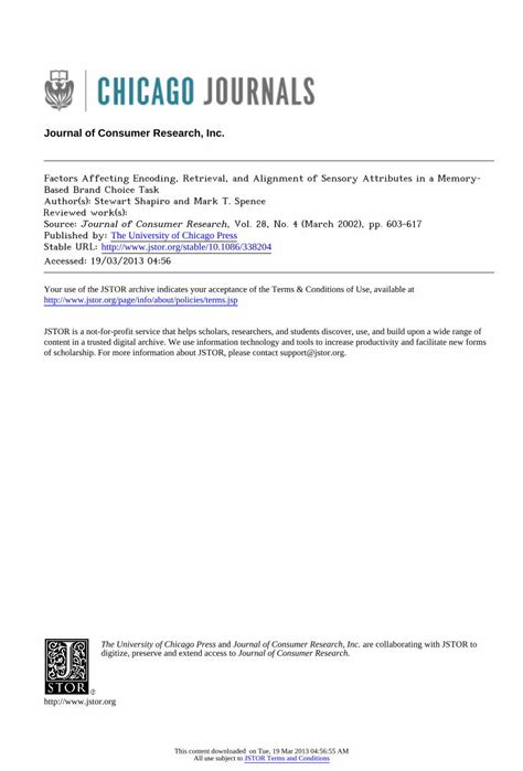 Pdf Factors Affecting Encoding Retrieval And Alignment Of Sensory