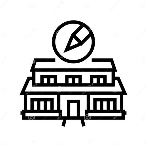 Custom Home Interior Design Line Icon Vector Illustration Stock Vector