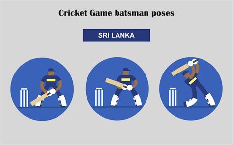 Premium Vector Cricket Player In Different Batting Activity Vector