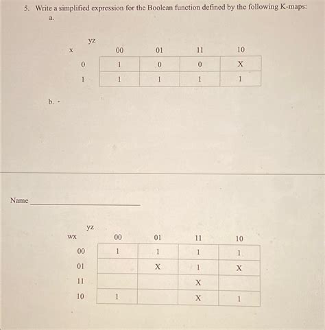 Solved Write A Simplified Expression For The Boolean