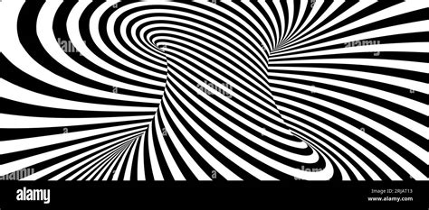 Abstract Hypnotic Spinning Lines Background Black And White Tunnel