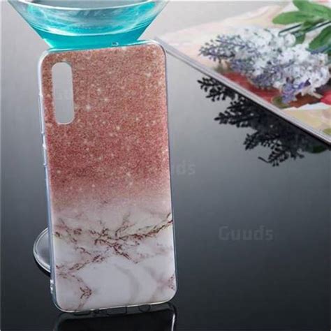 Glittering Rose Gold Soft Tpu Marble Pattern Case For Samsung Galaxy