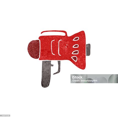 Freehand Retro Cartoon Loud Hailer Stock Illustration Download Image