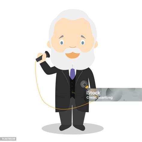 알렉산더 그레이엄 벨 만화 캐릭터 벡터 일러스트레이션 어린이 역사 컬렉션 알렉산더 그레이엄 벨에 대한 스톡 벡터 아트 및 기타 이미지 알렉산더 그레이엄 벨 공부 과학