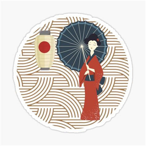 Japanese Girl Wearing Red Kimono Sticker For Sale By Neatpicks