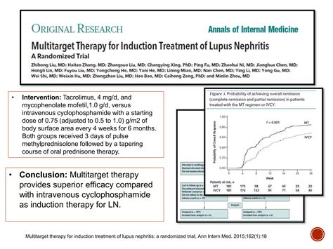 Therapy Of Focal Or Diffuse Proliferative Lupus Nephritis Mohd