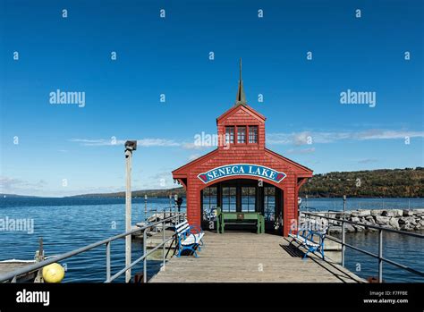 Seneca Lake Boathouse Watkins Glen New York USA Stock Photo Alamy