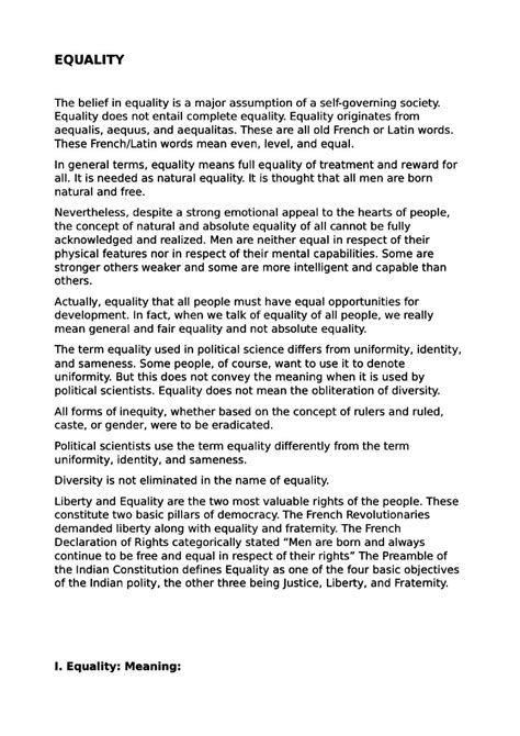 Equality Political Theory Studocu