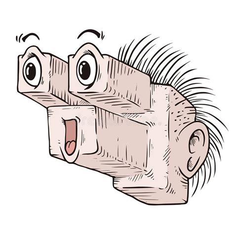 Imaginative Cube Head Illustration Stock Vector Illustration Of Eyes