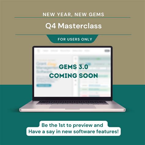 We Are Thrilled To Announce That Our Quarter 4 Masterclass Is Just