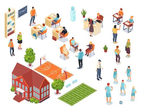 학생 Isometric 이미지 Freepik에서 무료 다운로드