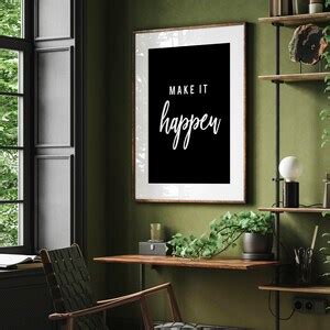 Black Office Decor Motivational Quote Work Hard Stay Positive Make