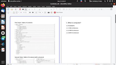 LibreOffice Writer How To Make Table Of Contents