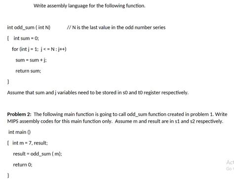 [solved] write assembly language for the following solutioninn
