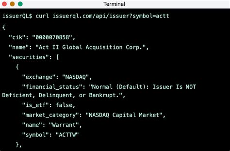 ⚡ A Lightning Fast Issuer And Security Lookup Json Api Public Market