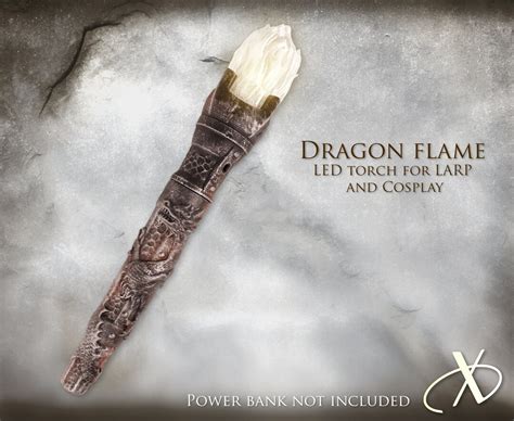 Dragon Flame Larp Led Torch Medieval Accessory Costume Sconce