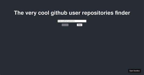 Github Repositories Finder Codesandbox