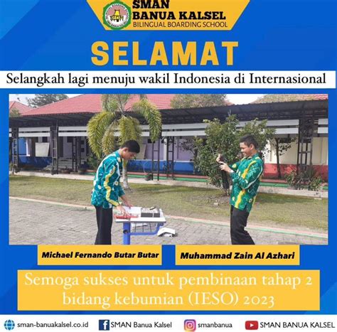 Hasil Seleksi Pembinaan Tahap 1 Bidang Pembinaan Kebumian Ieso 2023