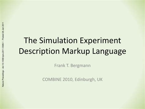 Pdf The Simulation Experiment Description Markup Language Update