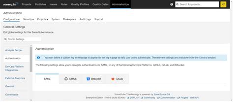 Sonarqube Authentication Doesnt Populate Any Configurations Sonarqube Server Community