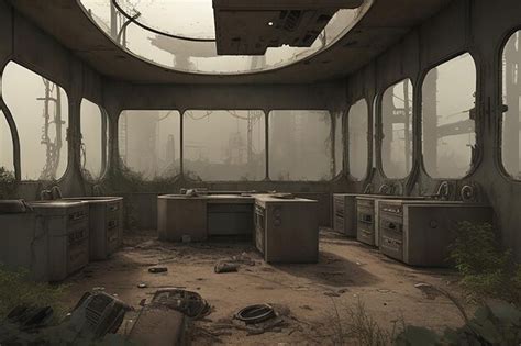 Premium Ai Image Post Apocalyptic Futuristic Science Lab