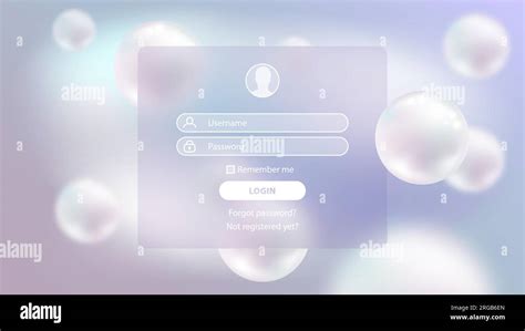 sign in member login form glassmorphism style luxury pearl sphere on