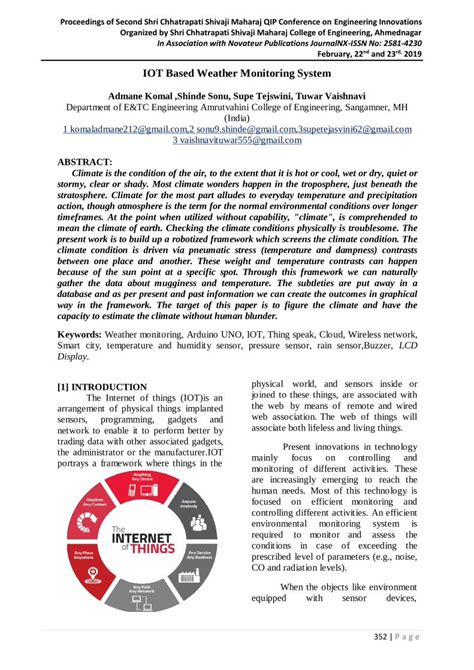 Pdf Iot Based Weather Monitoring System€¦ · Monitoring System By