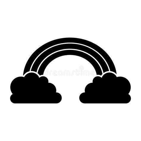Silueta Del Arco Iris Y De Nubes En Marrón Ilustración Del Vector