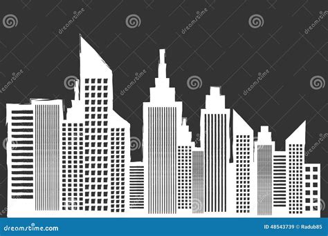 与摩天大楼的现代城市地平线 向量例证 插画 包括有 景观 资本 新建 拱道 例证 地平线 概念 48543739