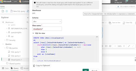 Fabric Relationship Between Sql Query Column And Table Column