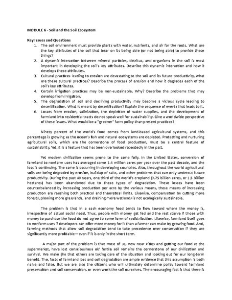 Module 6 Soilsoil Ecosystem Module 6 Soil And The Soil Ecosystem