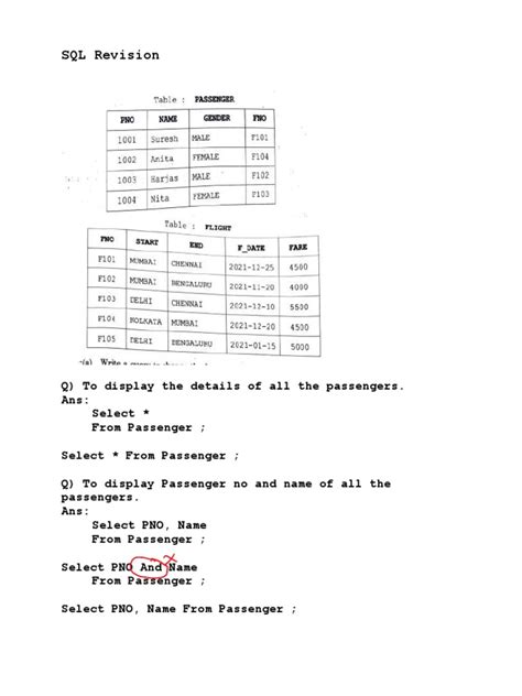 Sql Revision Pdf Databases Sql