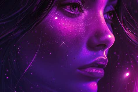 Premium Photo Cosmic Close Up UV Portrait