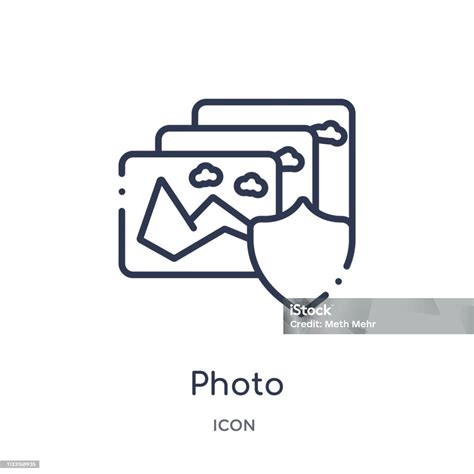 Lineair Foto Icoon Van Gdpr Outline Collectie Dunne Lijn Foto Icoon