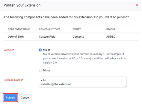 Publish Extension Developer Zoho Billing