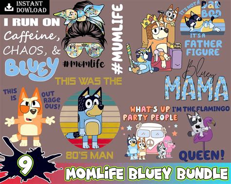 9 Momlife Bluey Bluey Mom Png Bundle Heeler Mama Png Bluey Mom Png