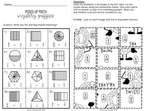 Equivalent Fractions Puzzle Worksheets Puzzle Worksheets Printable