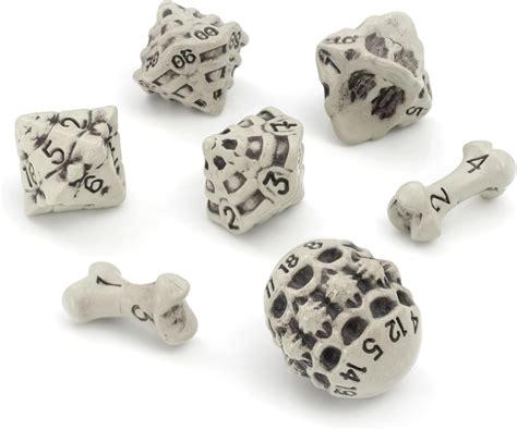 Dnd Dice Set Set Of 7 Polyhedral Skull And Bone Rpg Dice