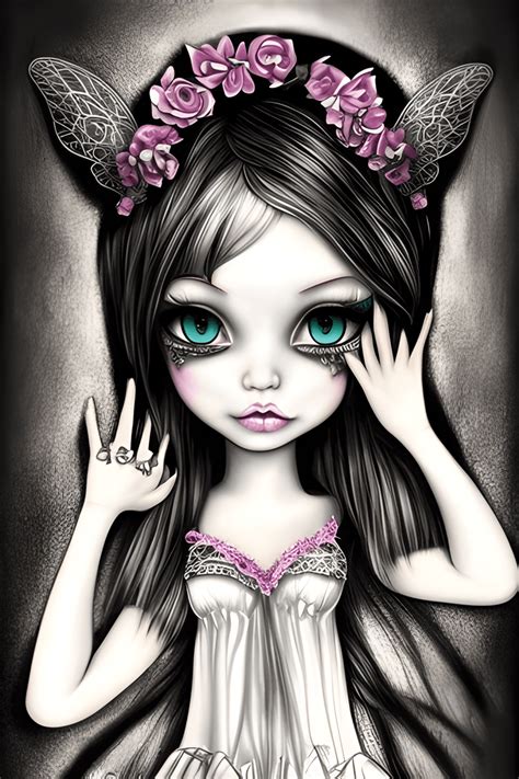 Gothic Tinkerbell Illustration · Creative Fabrica
