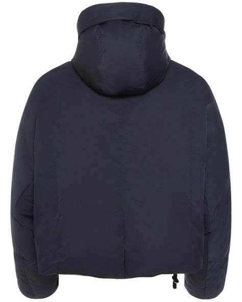 Bottega Veneta Hooded Tech Nylon Puffer Jacket In Blue For Men Lyst