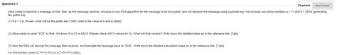 Solved Question Points Save Answer Alice Wants To Chegg Com