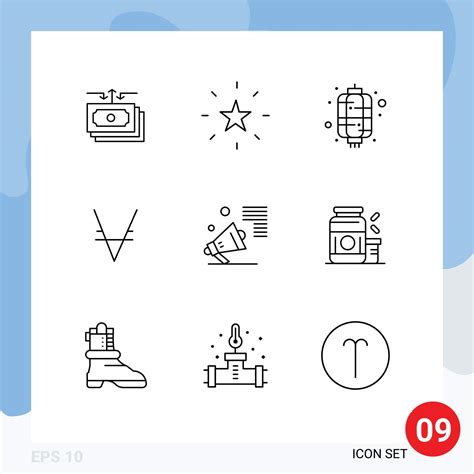 User Interface Pack Of 9 Basic Outlines Of Advertising Crypto Star Coin Year Editable Vector