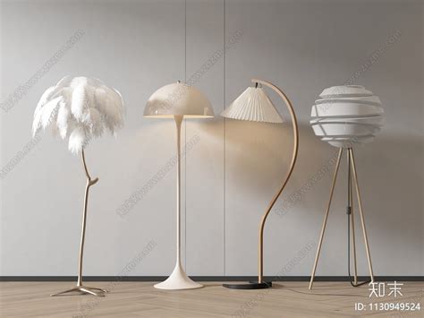 现代奶油风落地灯3d模型下载【id 1130949524】 知末3d模型网
