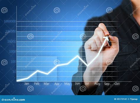 Blue Business Graph Showing Growth Stock Image Image Of Finance Close 35173141
