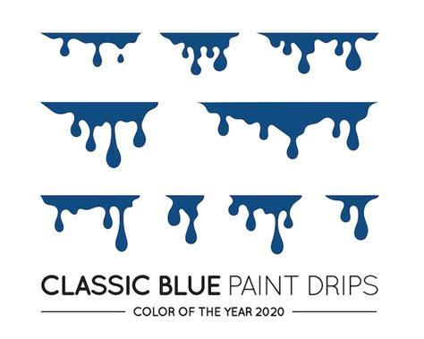 Premium Vector Classic Blue Dripping Paint Set Liquid Drips Paint