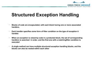 Structured Exception Handler Exploitation Ppt
