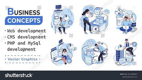 Website Architecture Concepts Metaphor Web Development Stock Vector Royalty Free