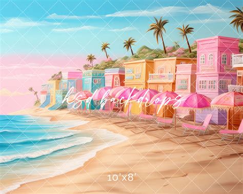 Dream House Beach Backdrop With Ocean And Malibu Beach Boardwalk