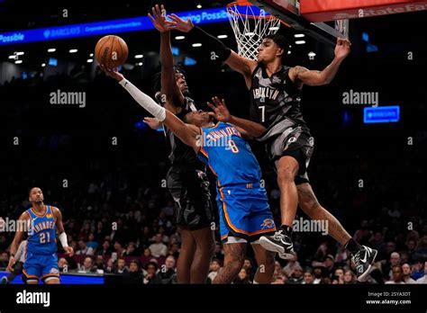 Oklahoma City Thunders Jalen Williams Center Shoots Over Brooklyn